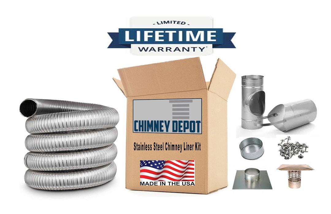 6" FLEX-ALL Single Ply Stainless Steel Chimney Liner Kits - Etsy