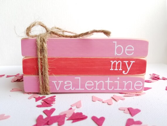 Valentine's Day Book Stack Book Stack Faux Books Wood | Etsy