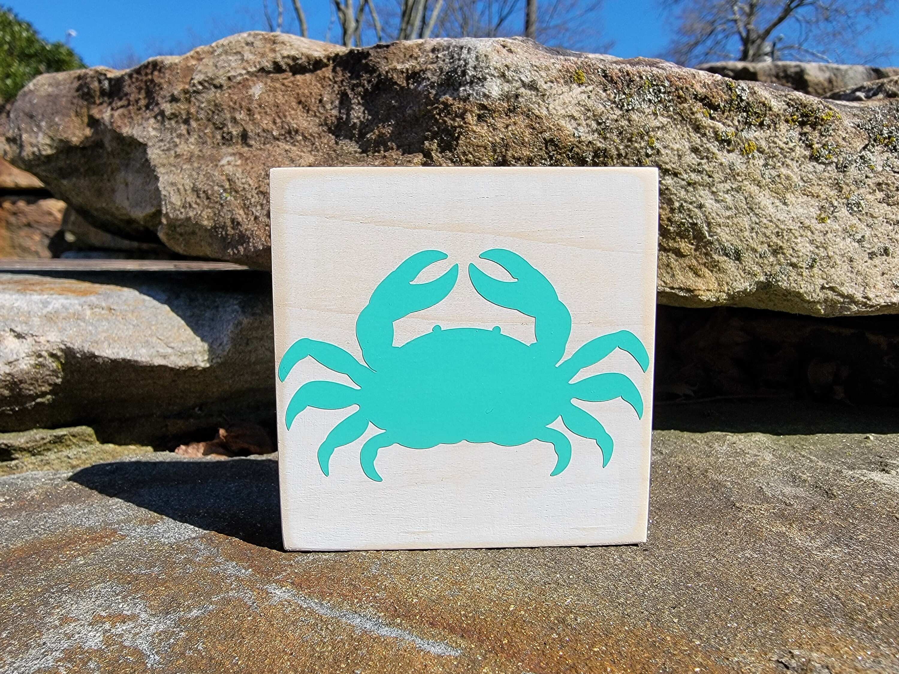 Crab Shelf Sitter Crab Sign Wooden Sign Beach Sign Wooden | Etsy