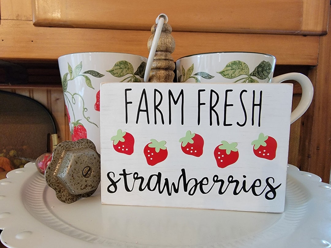 Farm Fresh Strawberries Strawberry Sign Summer Strawberry Sign Summer ...