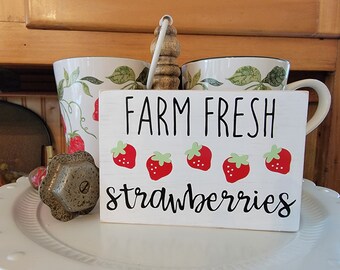 Fresh Strawberry Sign - Etsy