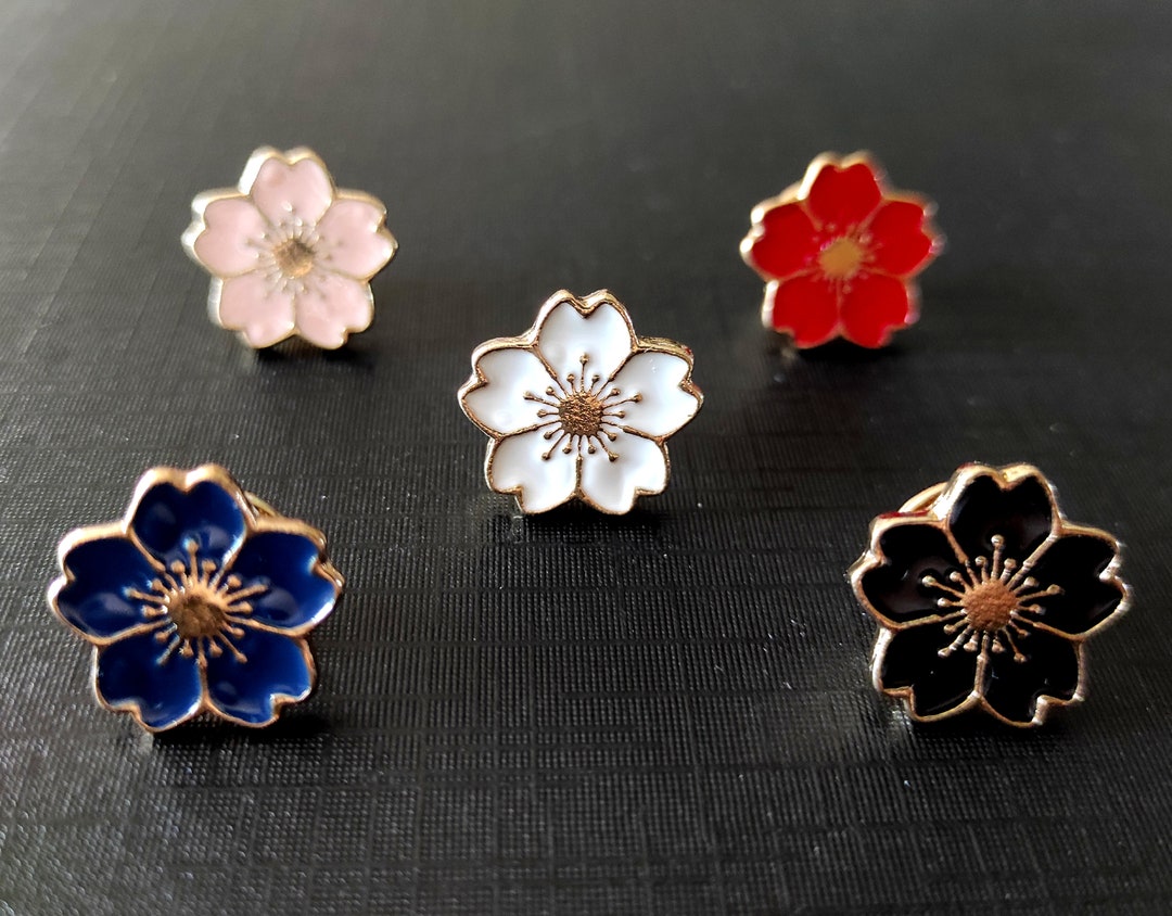 Sakura Flower Pin | Metal Enamel Pins | Japanese Traditional Nature ...