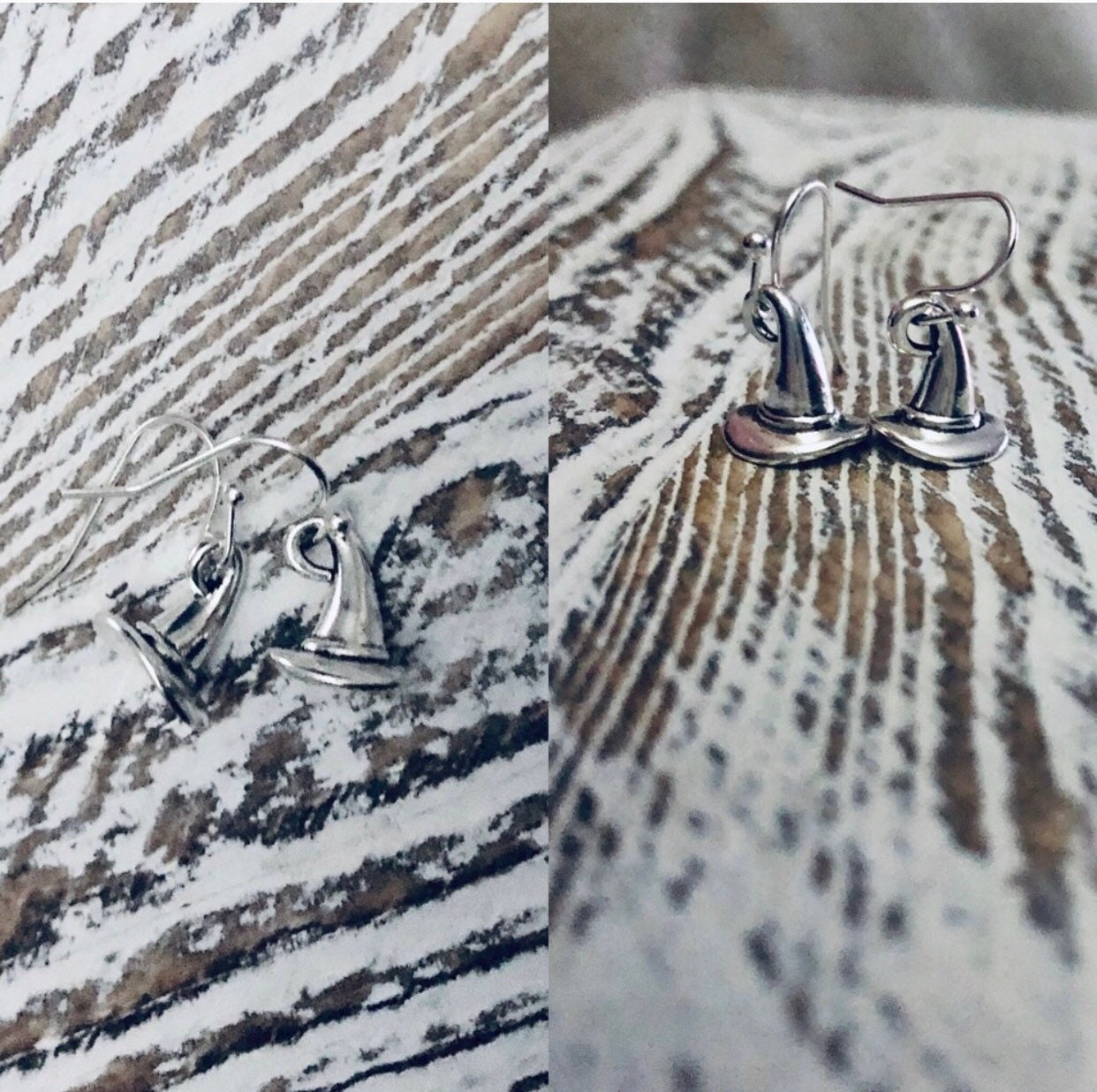 Dangling Witches Hat Halloween Fall Silver Drop Earrings - Etsy UK