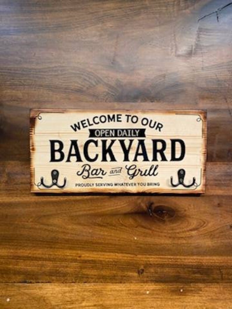 Grill Utensil Holder, Grill Wood Sign, Barbeque Utensil Holder, Welcome ...