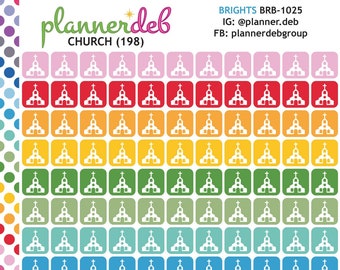 CHURCH Round Icon Planner / Calendar Stickers R2-118 - Etsy