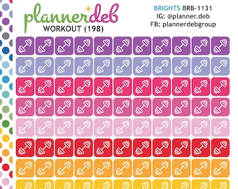 Cardio, Strength, Rest Planner Stickers S056 Workout Functional ...