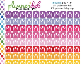 Play Date Stickers / Kid Stickers / Fits Erin Condren Planners, Happy ...