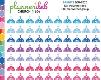 CHURCH Round Icon Planner / Calendar Stickers R2-118 - Etsy