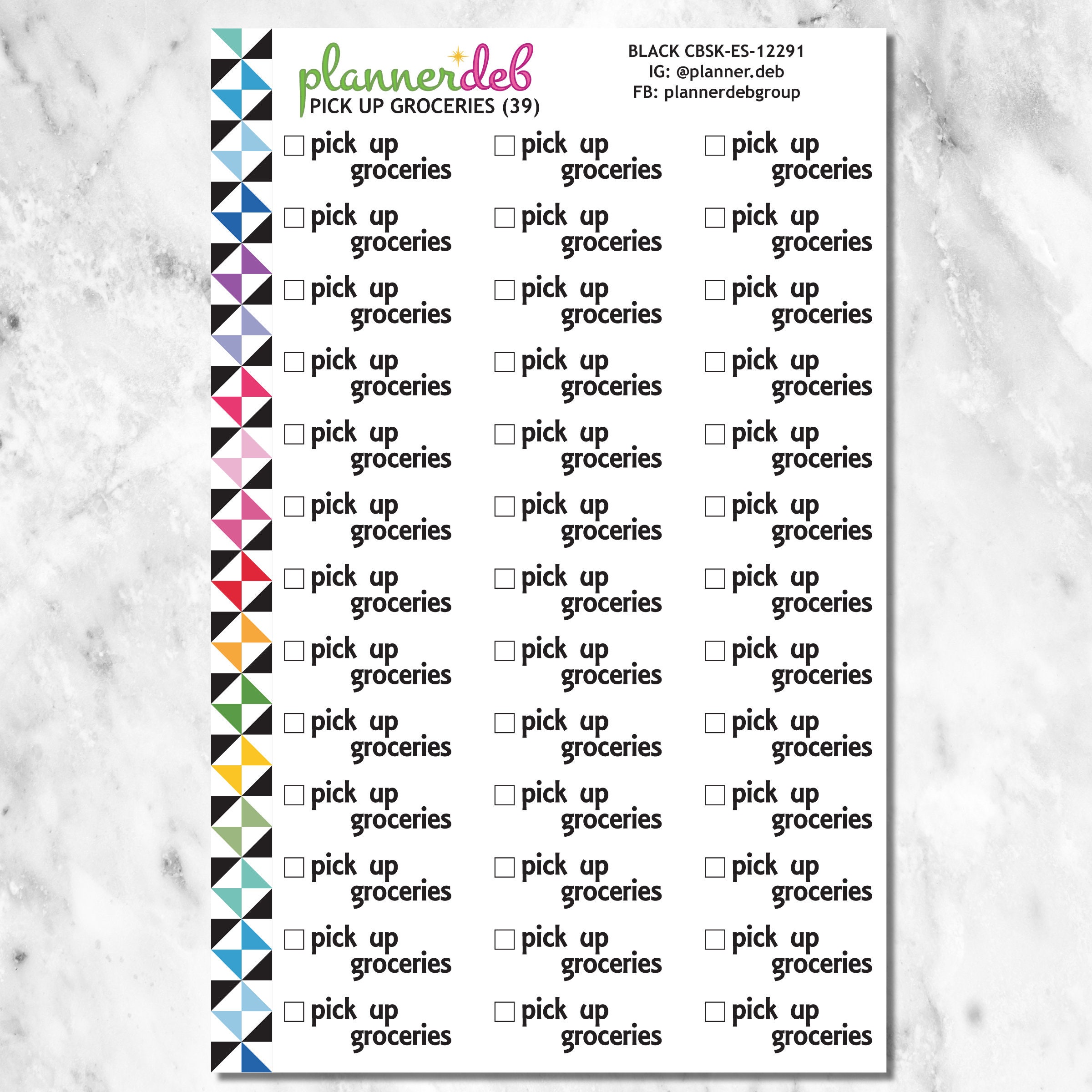 GROCERIES PICKUP Checkbox Script Planner Sticker for Erin Condren ...