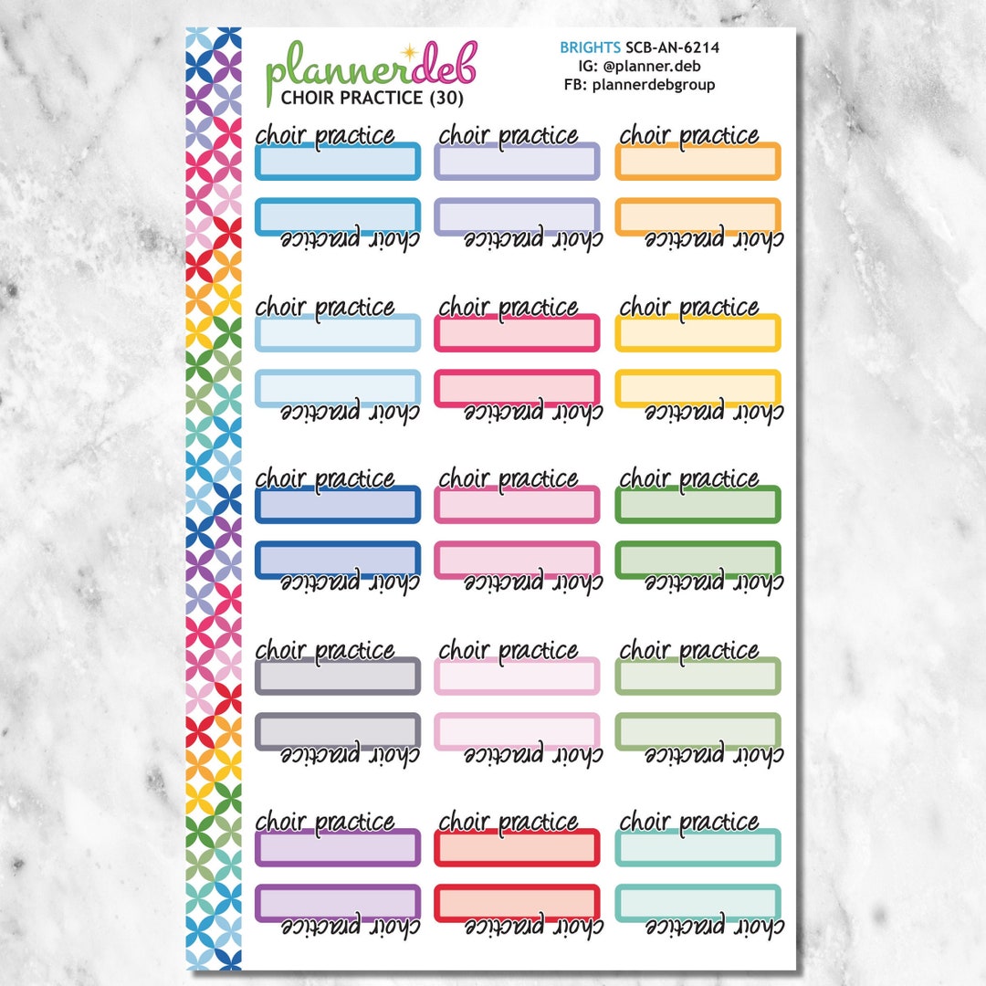 Choir Practice Script Label Planner Stickers for Erin Condren Planner ...