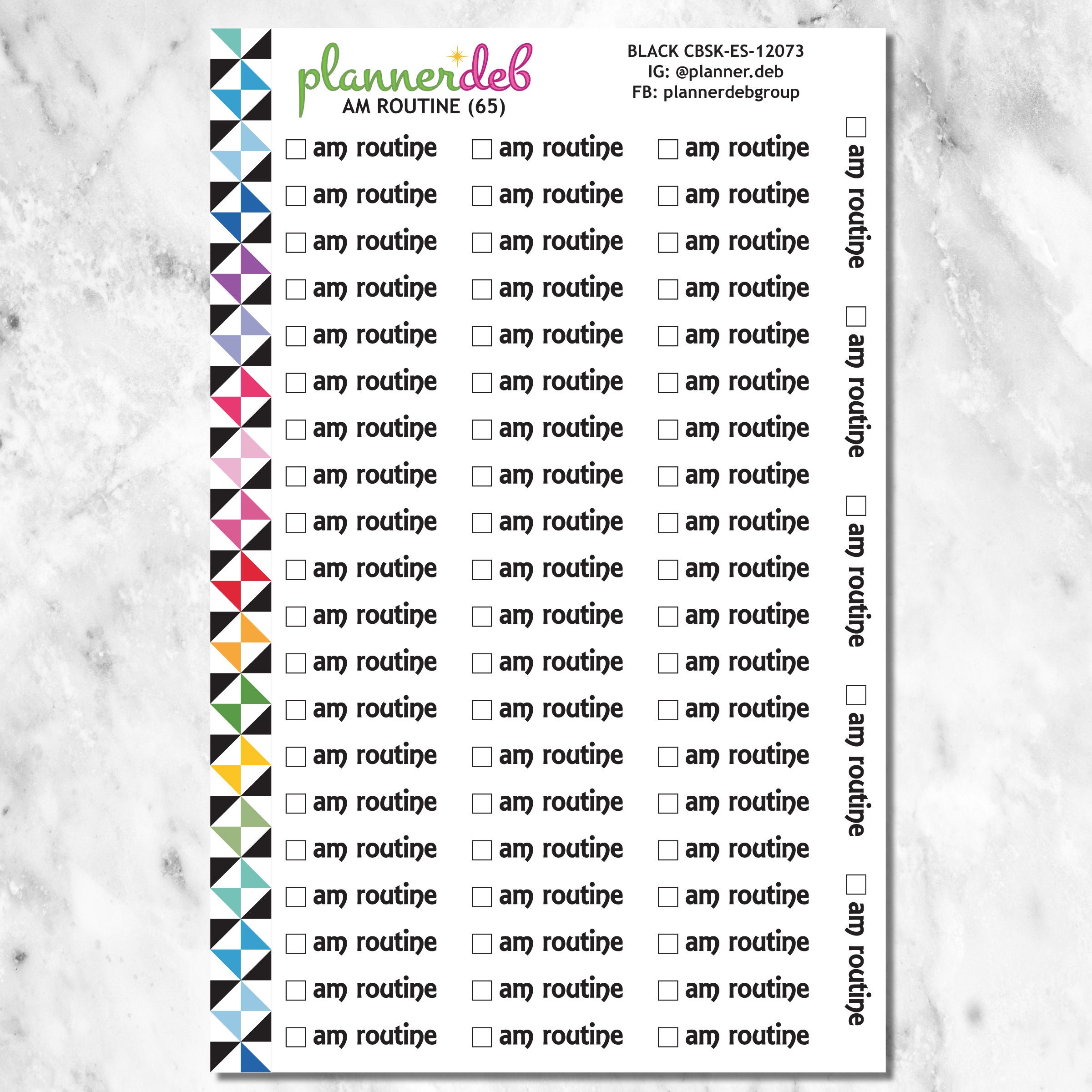 AM Routine Checkbox Script Planner Stickers for Erin Condren Planner ...