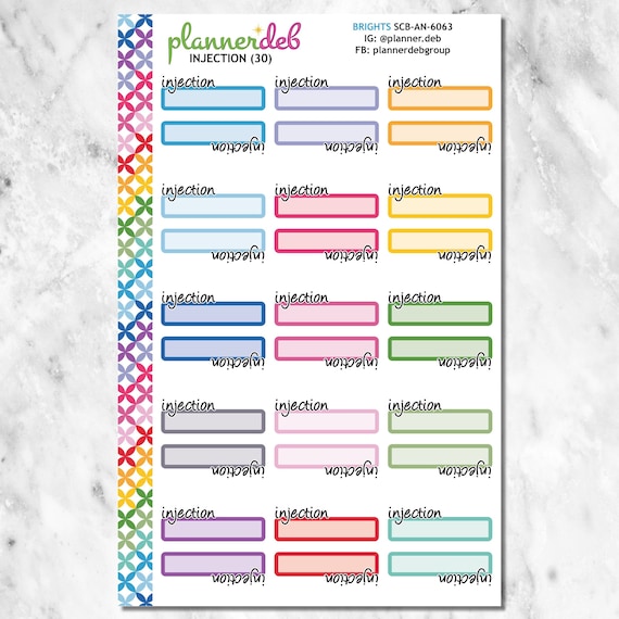 INJECTION Script Label Planner Stickers Perfect for Erin | Etsy