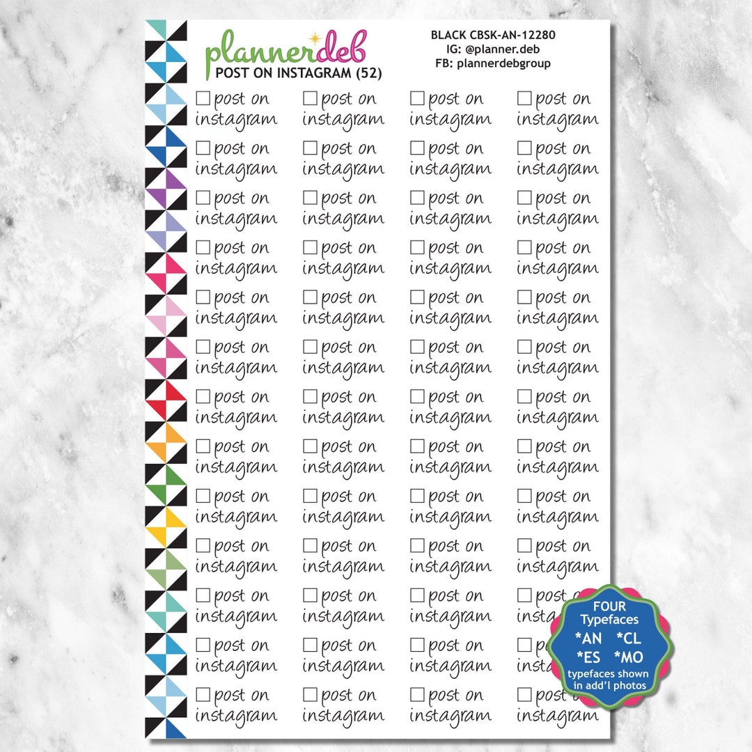 INSTAGRAM POST Checkbox Planner Stickers for Erin Condren Planner ...