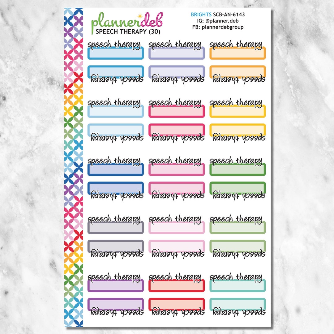 SPEECH THERAPY Script Label Planner Stickers, Perfect for Erin Condren ...