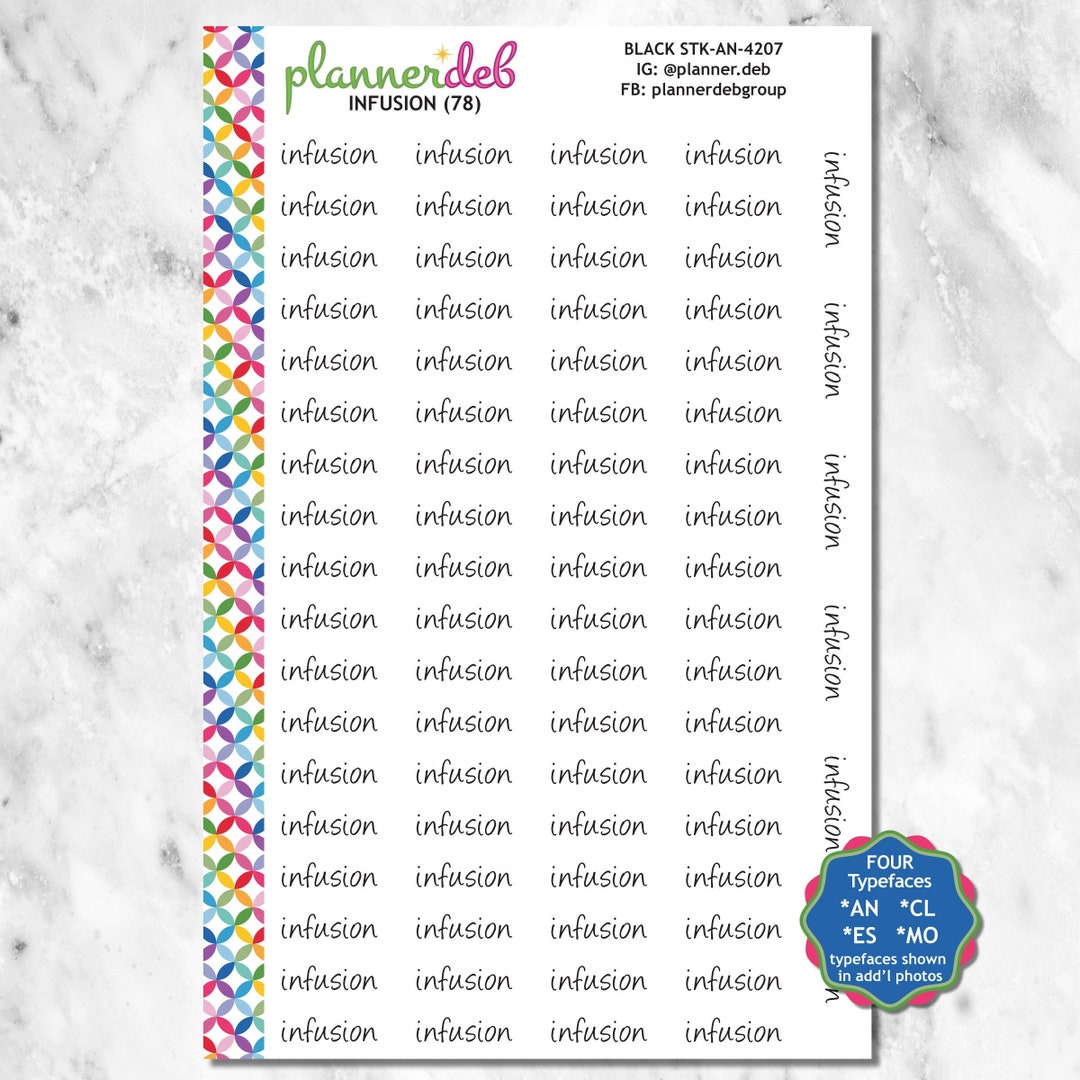 INFUSION Script Planner Stickers for Erin Condren Planner, Daily Duo ...