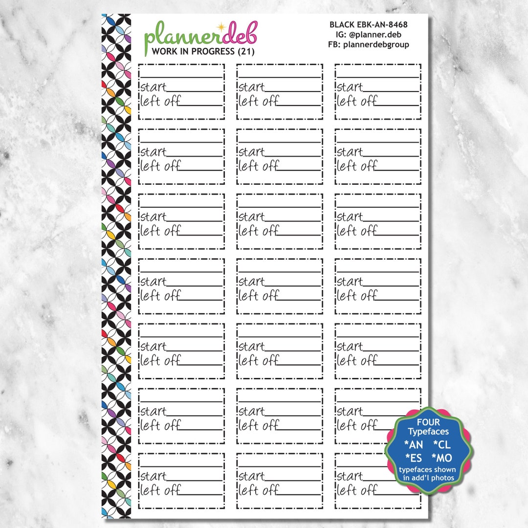 WORK in PROGRESS Event Box Planner Stickers for Erin Condren Planner ...