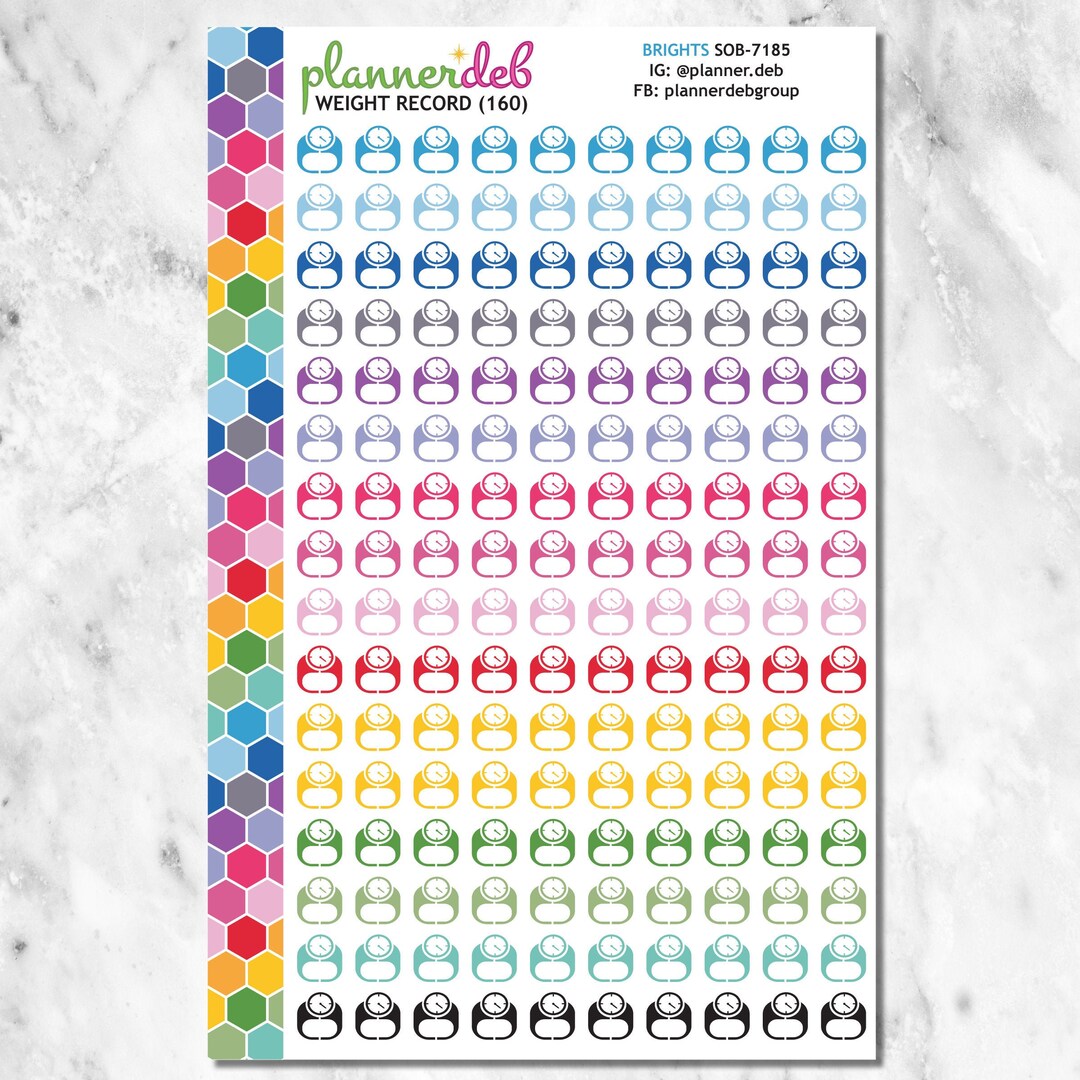 WEIGHT RECORD Planner Stickers for Erin Condren Planners, Daily Duos ...