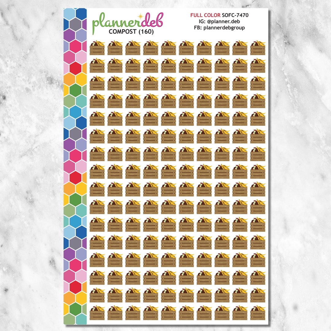 COMPOST Planner Stickers for Erin Condren Planner, Daily Duo, Happy ...