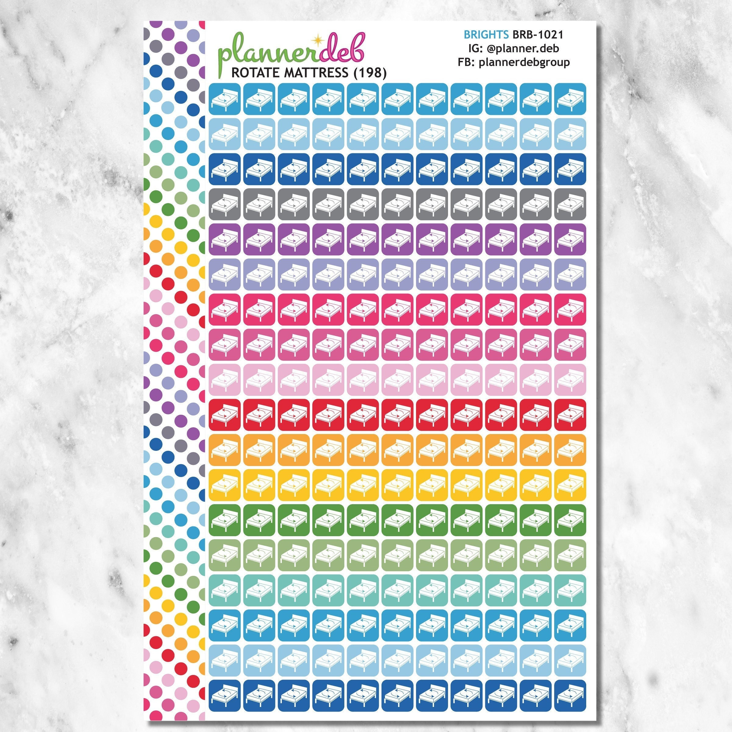 ROTATE MATTRESS Planner Stickers for Erin Condren Planners, Daily Duos ...