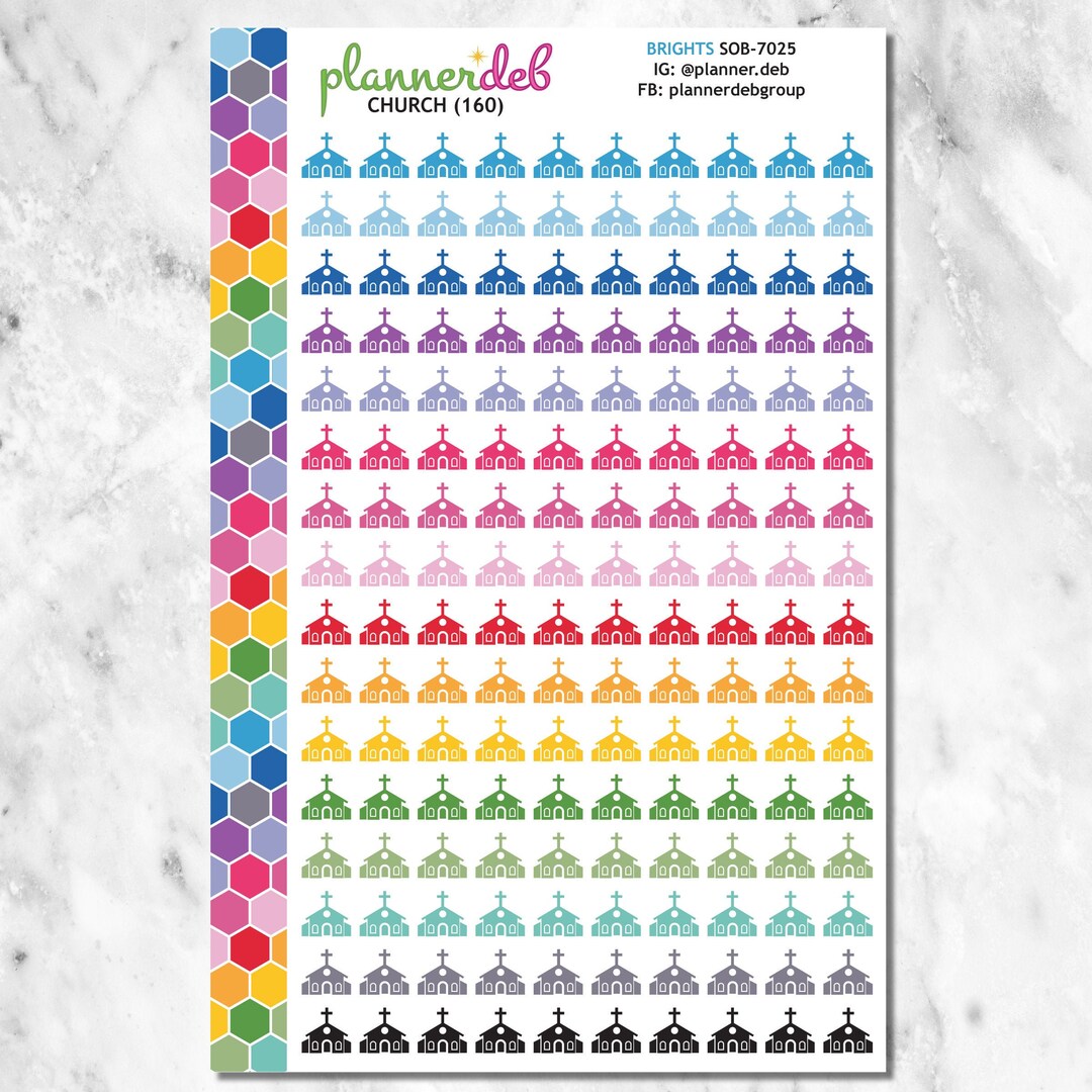 Church Planner Stickers for Erin Condren Planners, Daily Duos, Happy ...