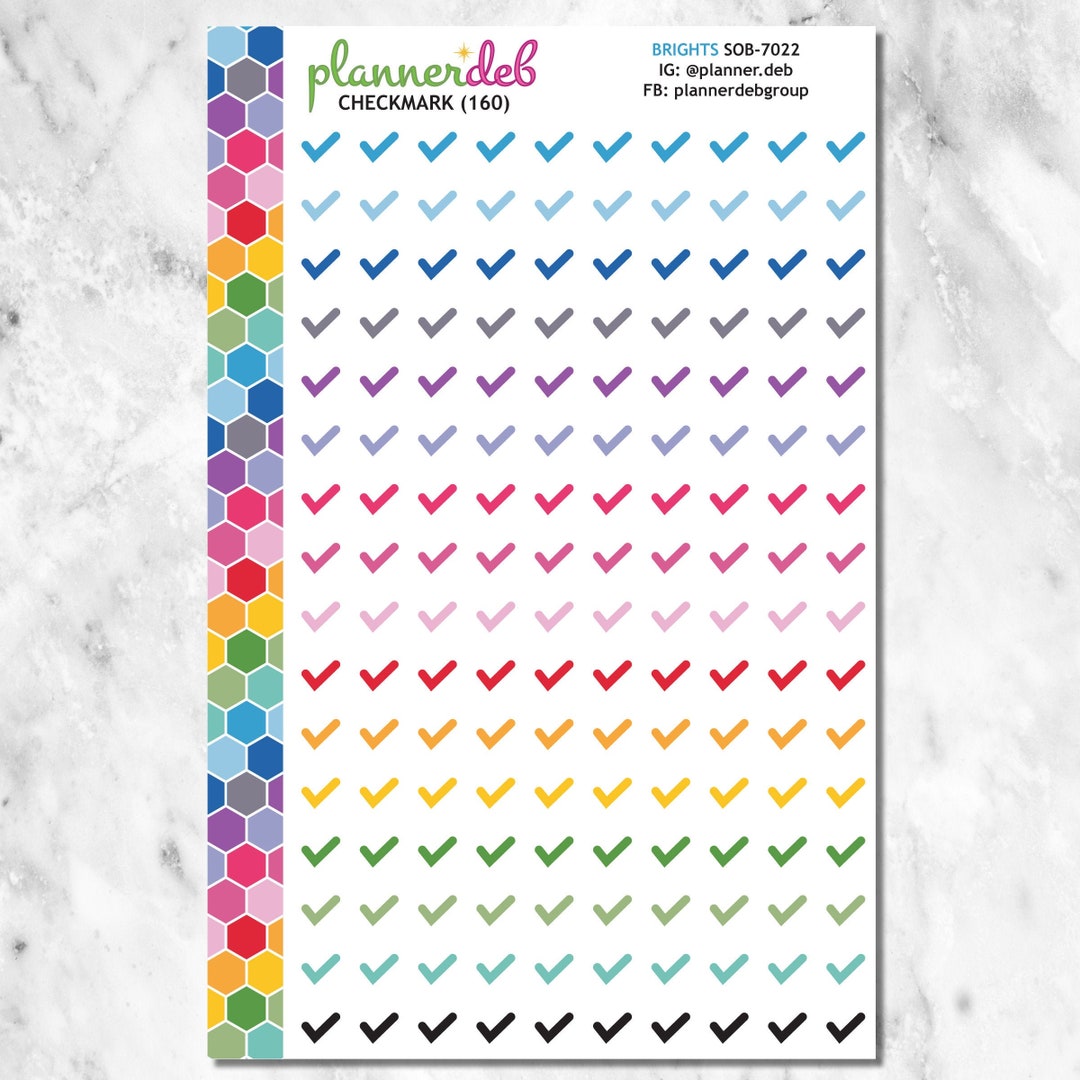 CHECKMARK Planner Stickers for Erin Condren Planners, Daily Duos, Happy ...