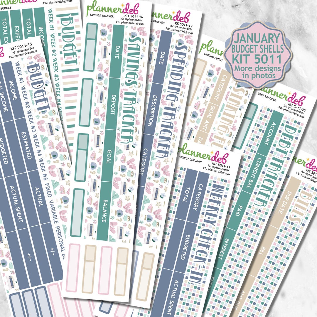 January/winter Kit 5011 Budget Planner Stickers Sheets 14-21, Perfect ...