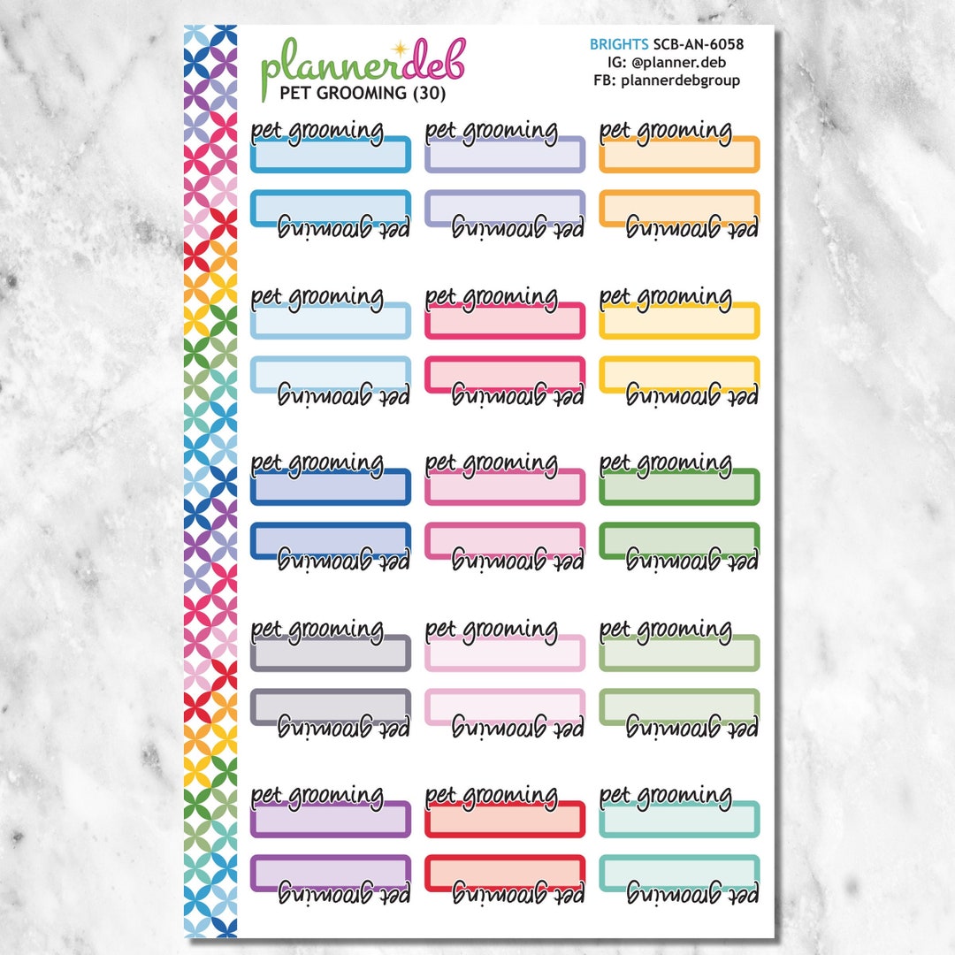 Pet Grooming Script Label Planner Stickers for Erin Condren Planner ...