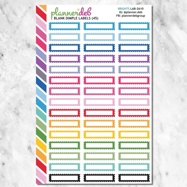 BLANK DIMPLE Label Planner Stickers for Erin Condren Planner, Daily Duo ...