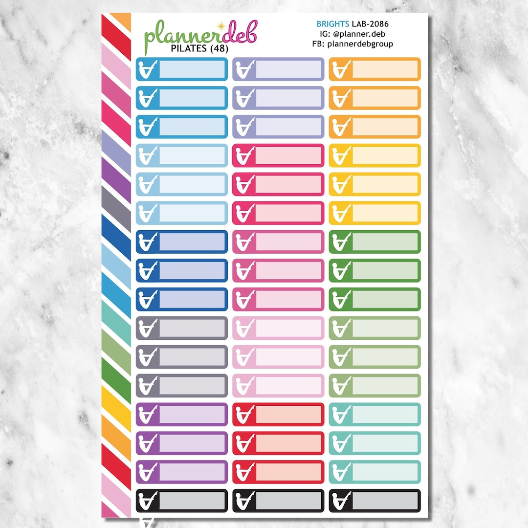 PILATES LABEL Planner Stickers para Erin Condren Planners, Daily Duos ...