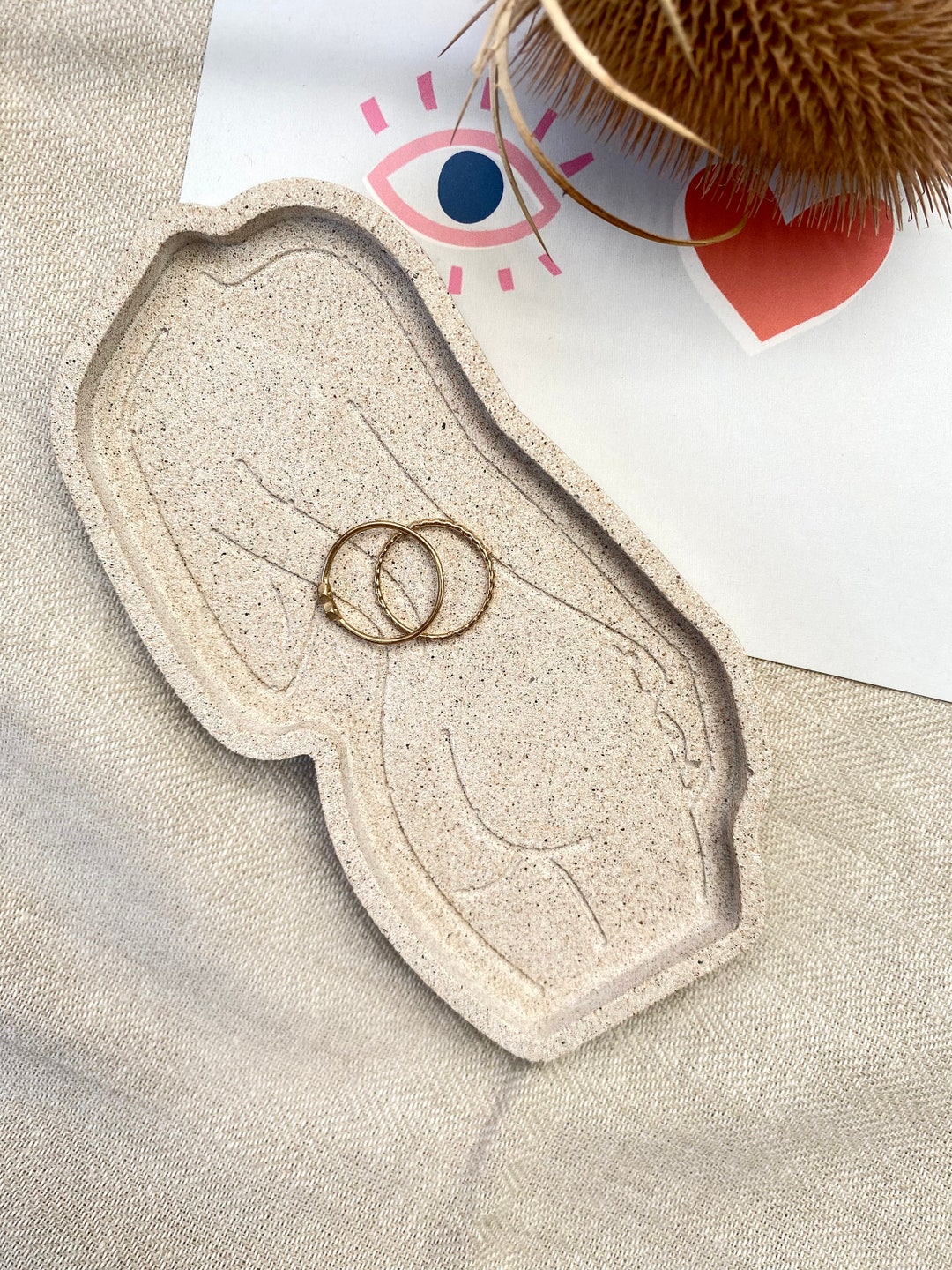 Body Shaped Jesmonite Tray, Jewellery Dish, Ring Dish, Trinket Dish ...