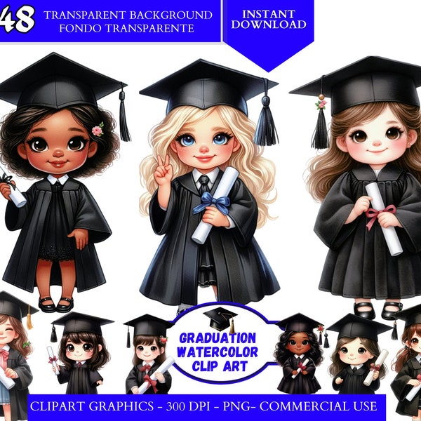Graduation Clipart Kids - Etsy