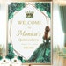 Quinceanera Welcome Sign, Tiara Princess Green and Gold, Mis Quince ...