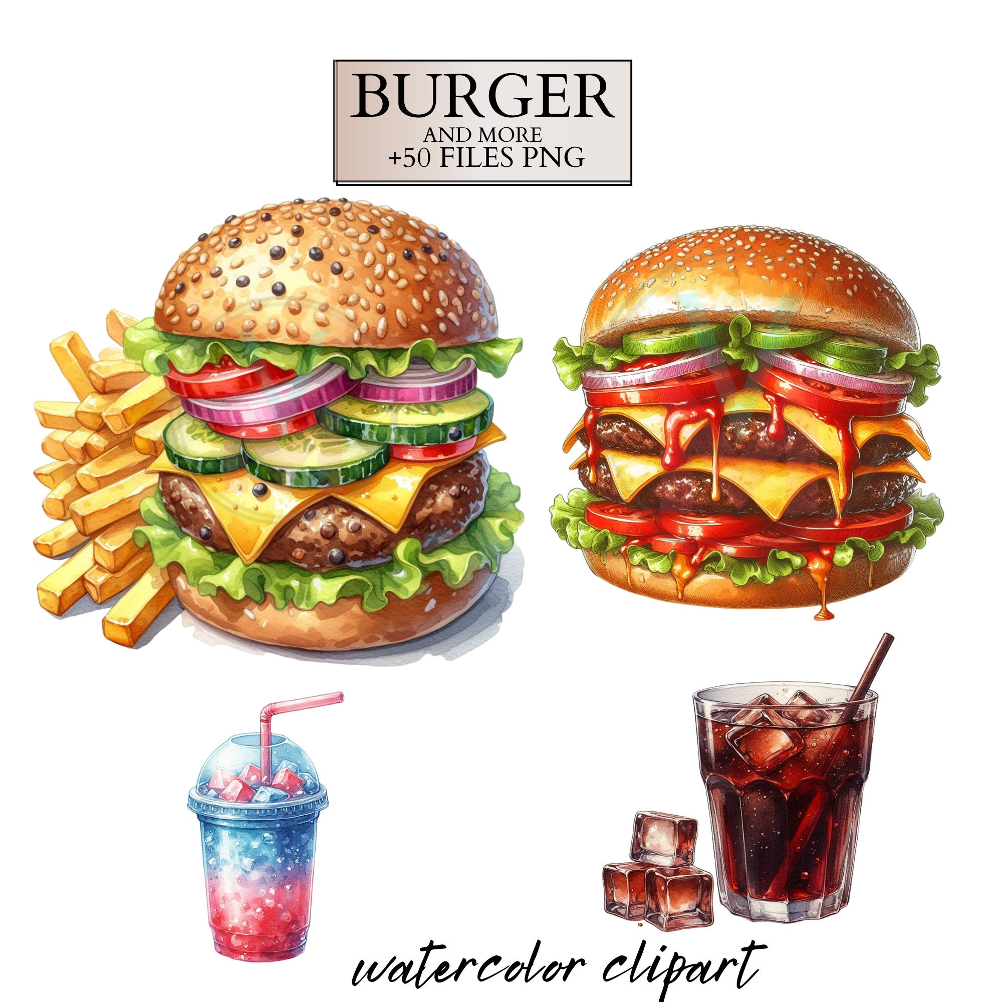 Burger Clipart Fries Clipart Food Clipart Cheese Hamburger PNG Fast ...
