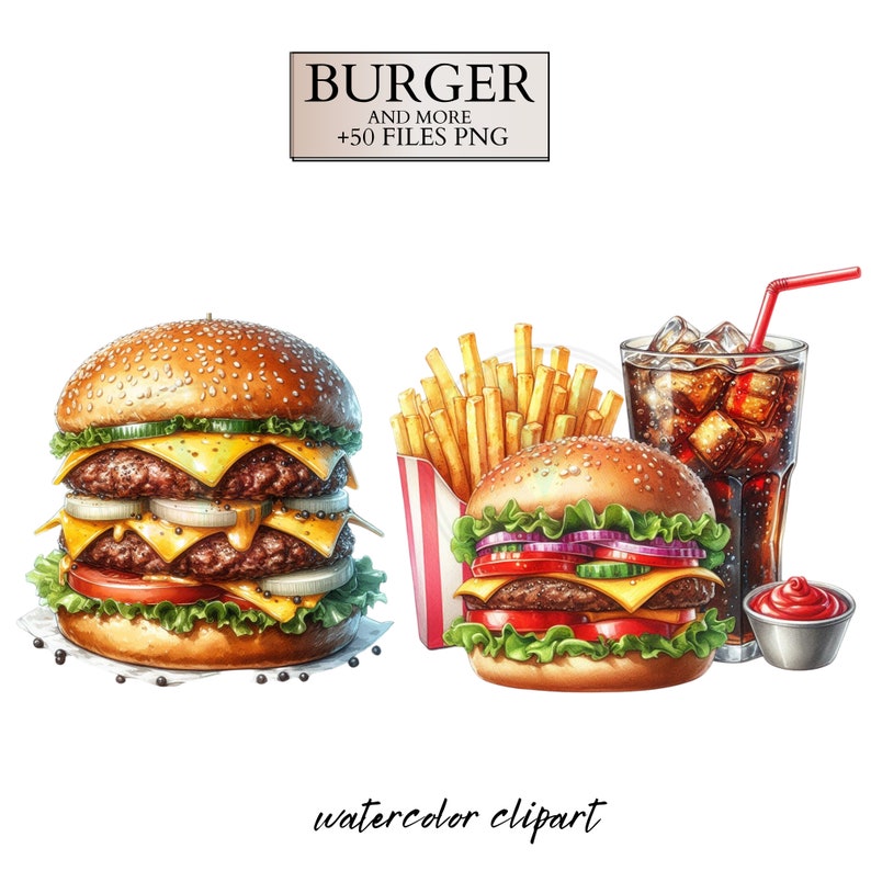 Burger Clipart Fries Clipart Food Clipart Cheese Hamburger PNG Fast ...