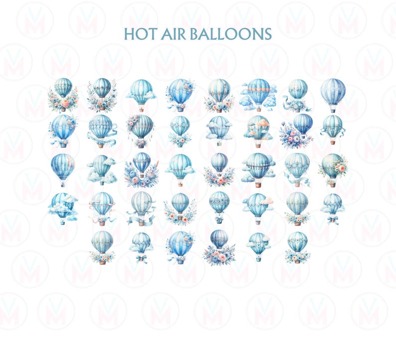 Hot Air Balloon Clipart, Blue Hot Air Balloons, Hot Air Balloon ...