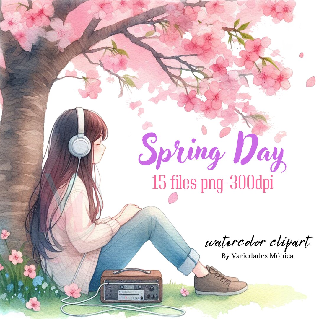 Spring Day Clip Art, Spring Day K Pop, Cherry Tree Clipart, Png Spring ...