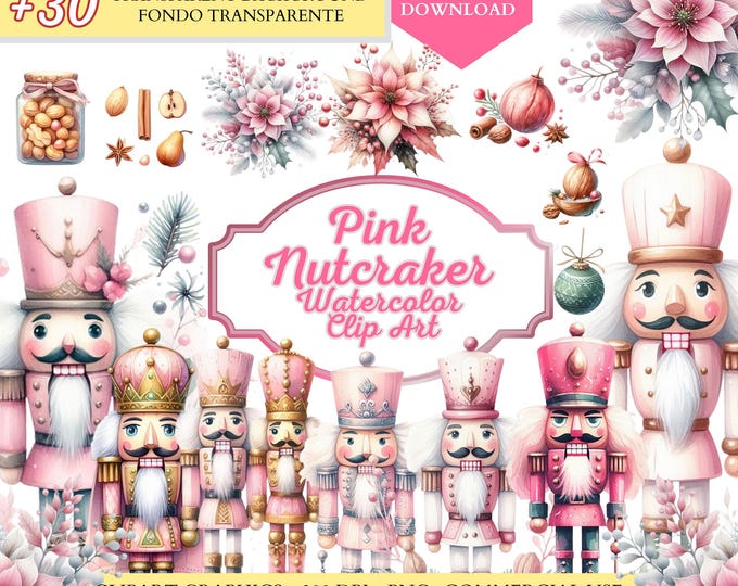 Nutcracker Christmas Digital Design, Xmas Clipart, Cute Christmas ...
