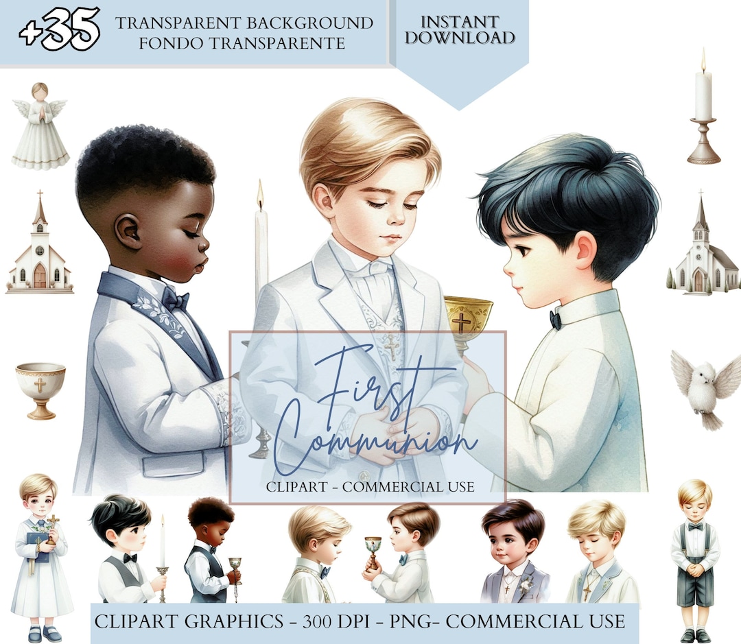 First Communion, Christian, Communion Clipart, PNG File Boys First ...