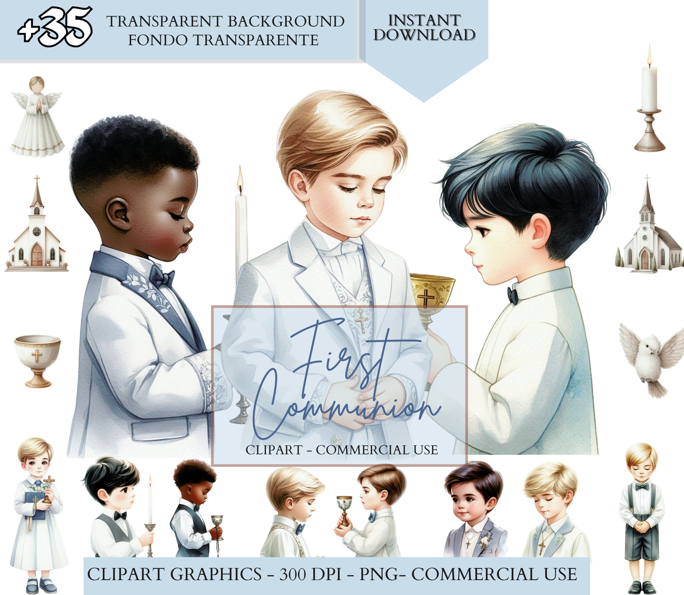 First Communion, Christian, Communion Clipart, PNG File Boys First ...