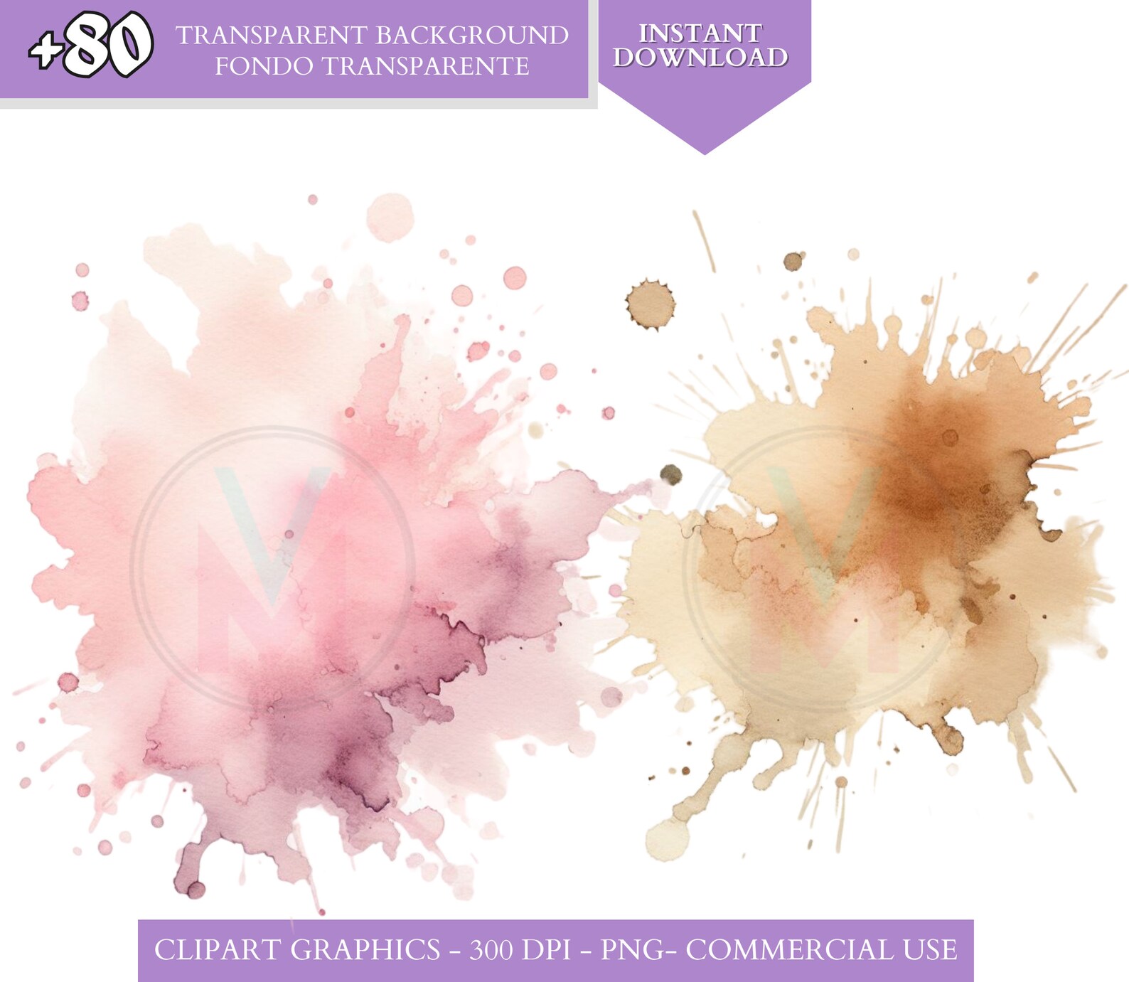 Watercolor Color Splash Clipart Splashes PNG Paint Splatter Clipart ...