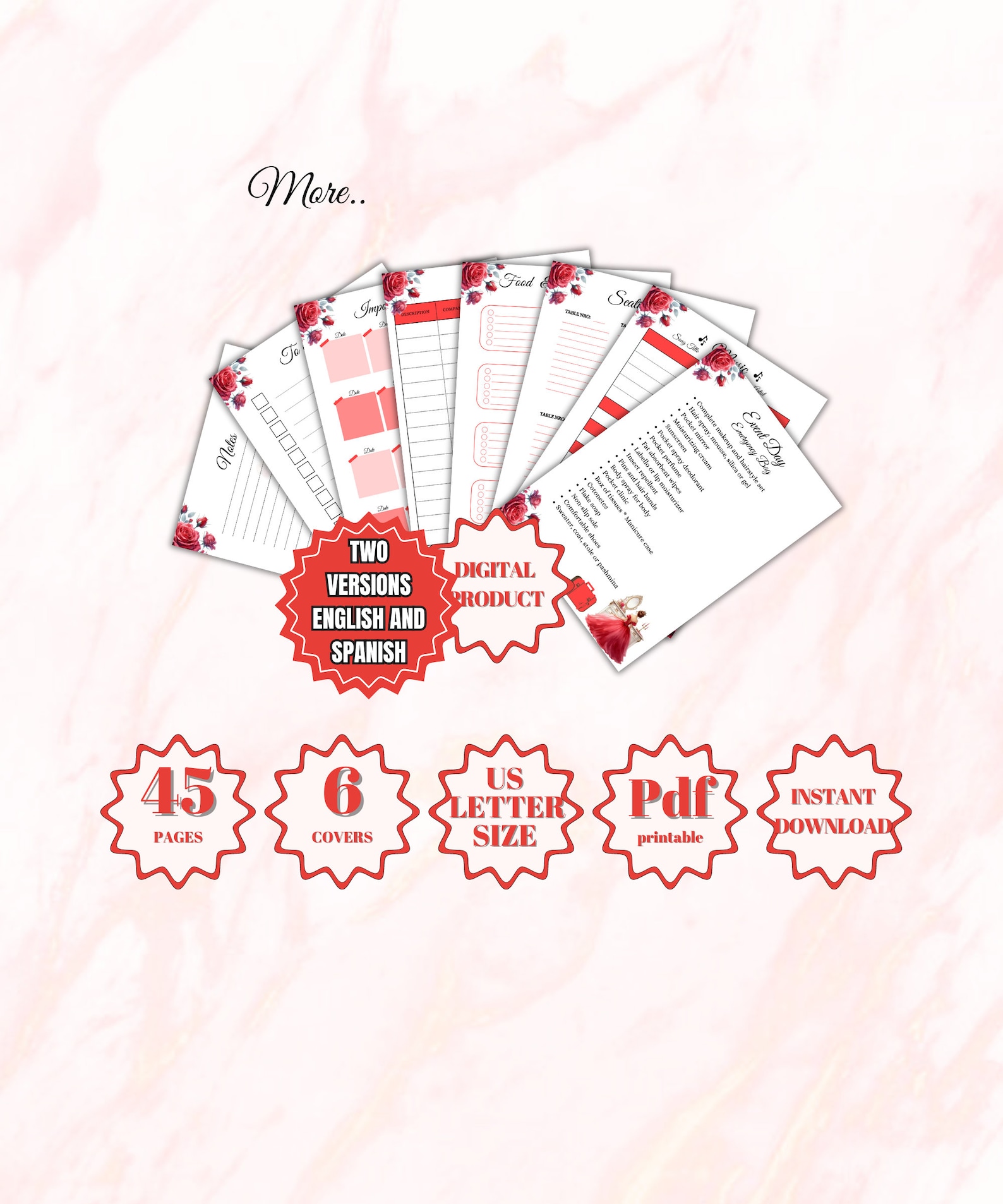 Quinceañera Planner RED Quince Red Book Planning Checklist Quinceañer ...