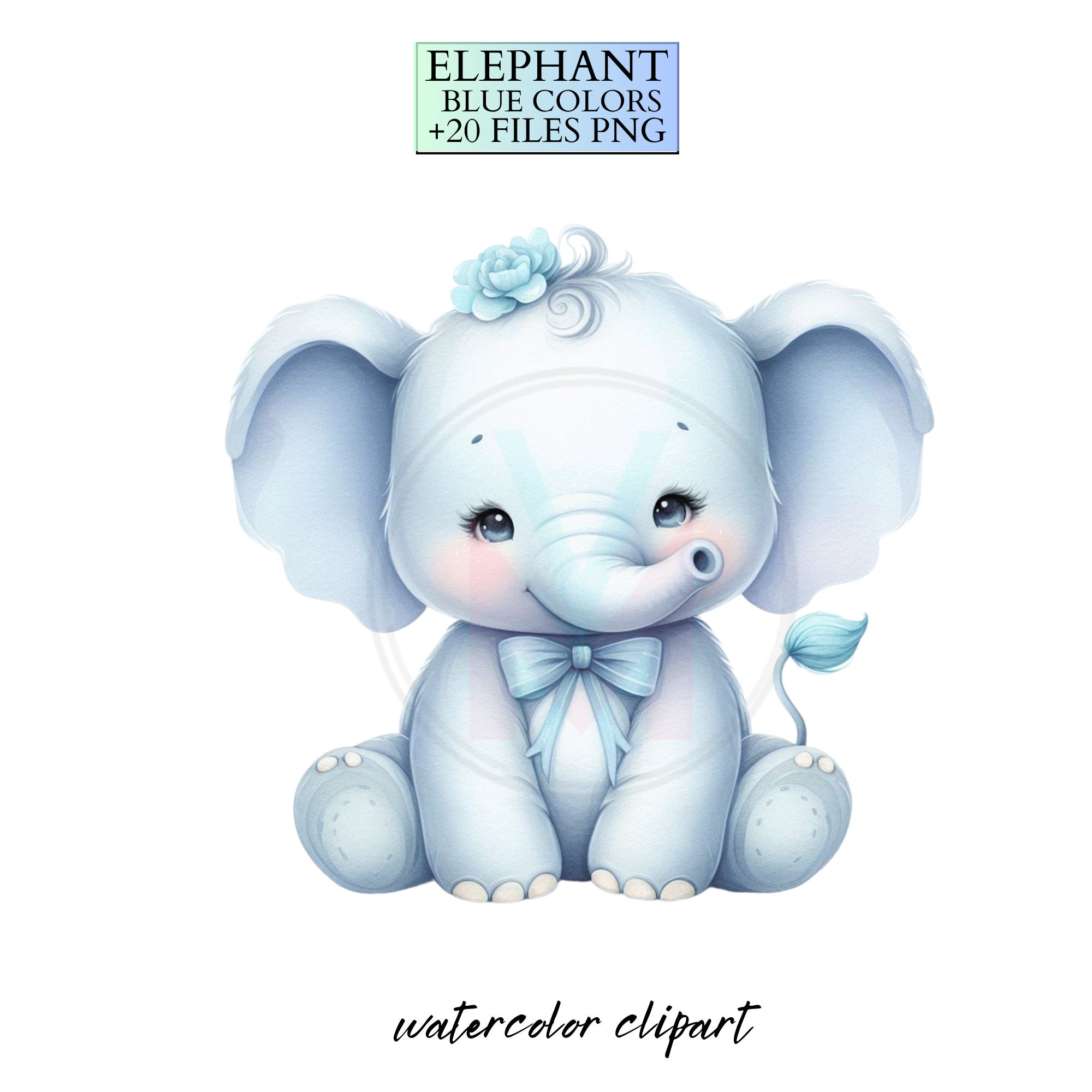 Blue Baby Elephant PNG Watercolor Elephant Clip Art Balloon, Png ...