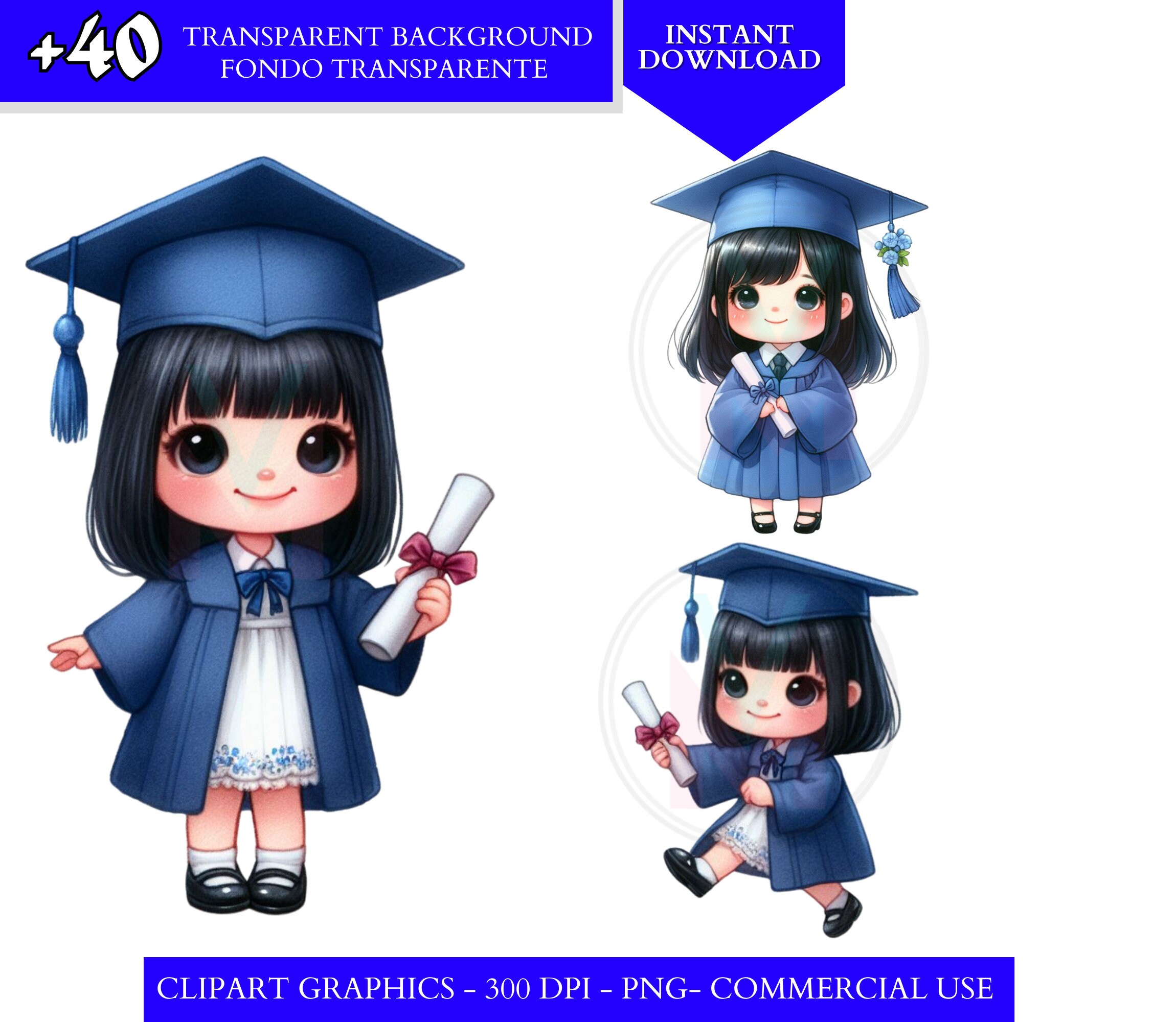 Graduation Cap Kids Clipart Graduation Cap Blue PNG Educational Clipart ...