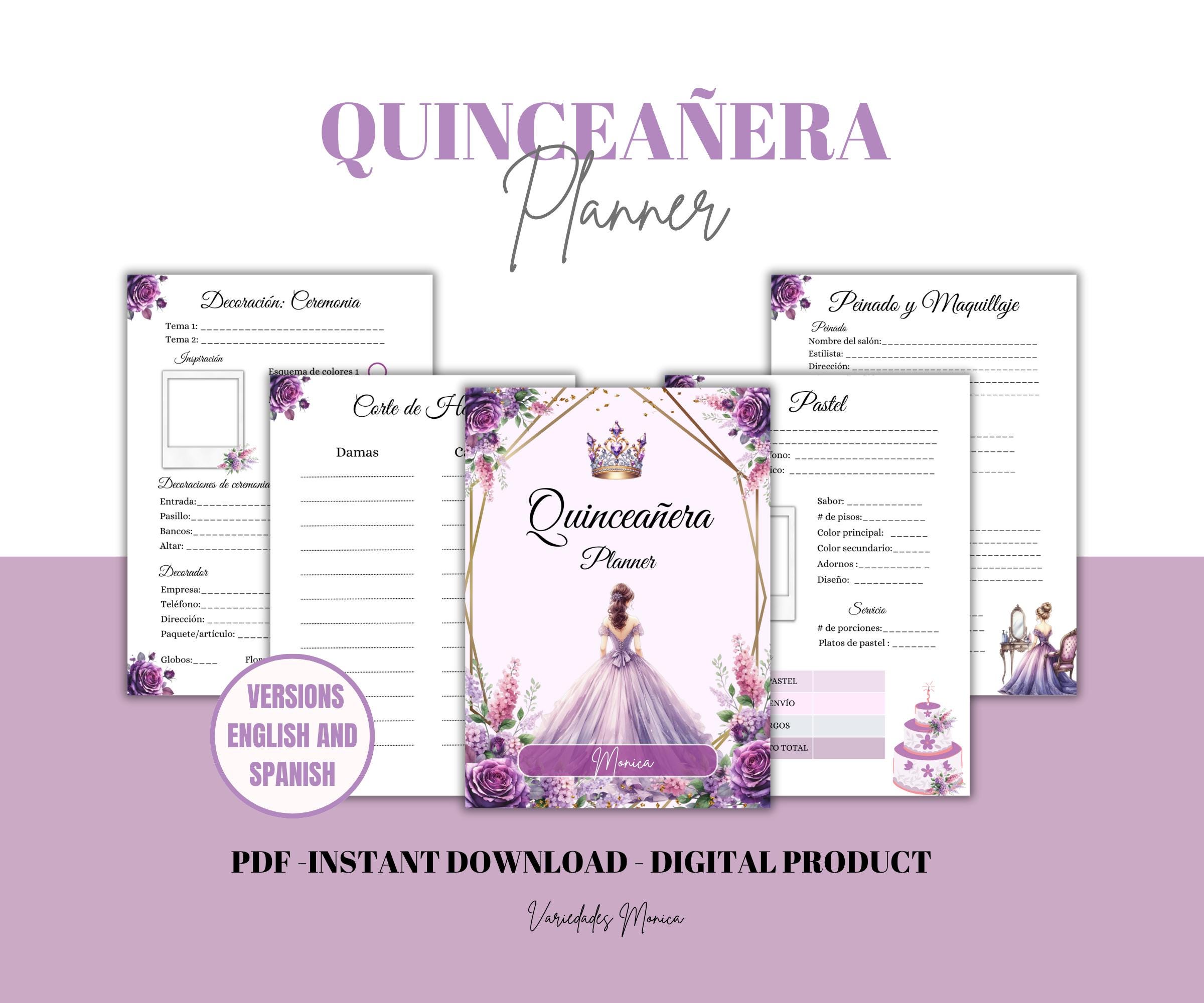 Quinceañera Planner Lilac Quince Purple Planning Checklist Quinceañer ...