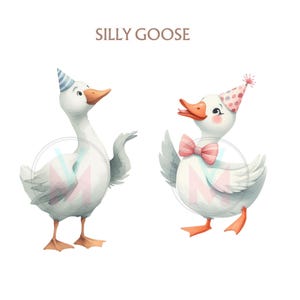 Silly Goose Clipart Spring Vintage Cottagecore Whimsical Cute ...