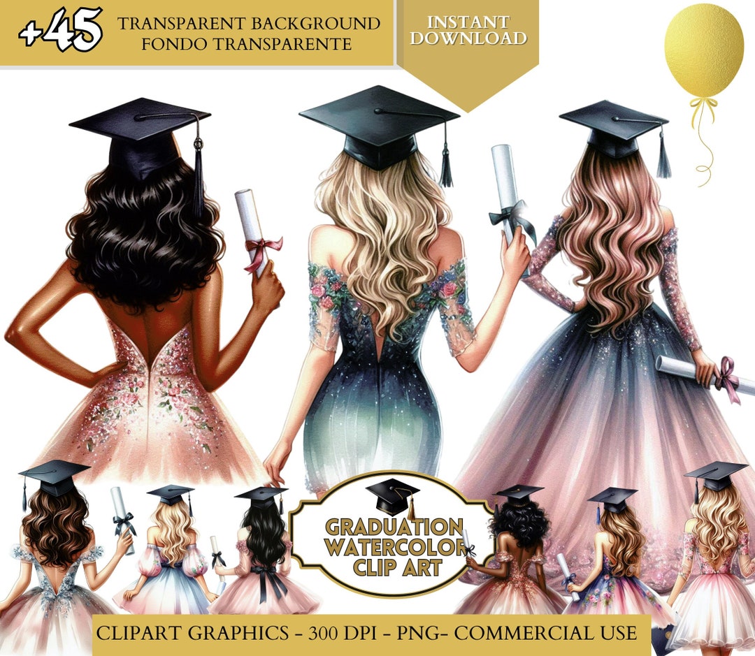 Graduation Clipart Girls Party Graduate Students Congrats Graduation ...