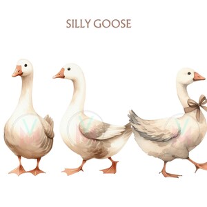 Silly Goose Clipart Spring Vintage Cottagecore Whimsical Cute ...