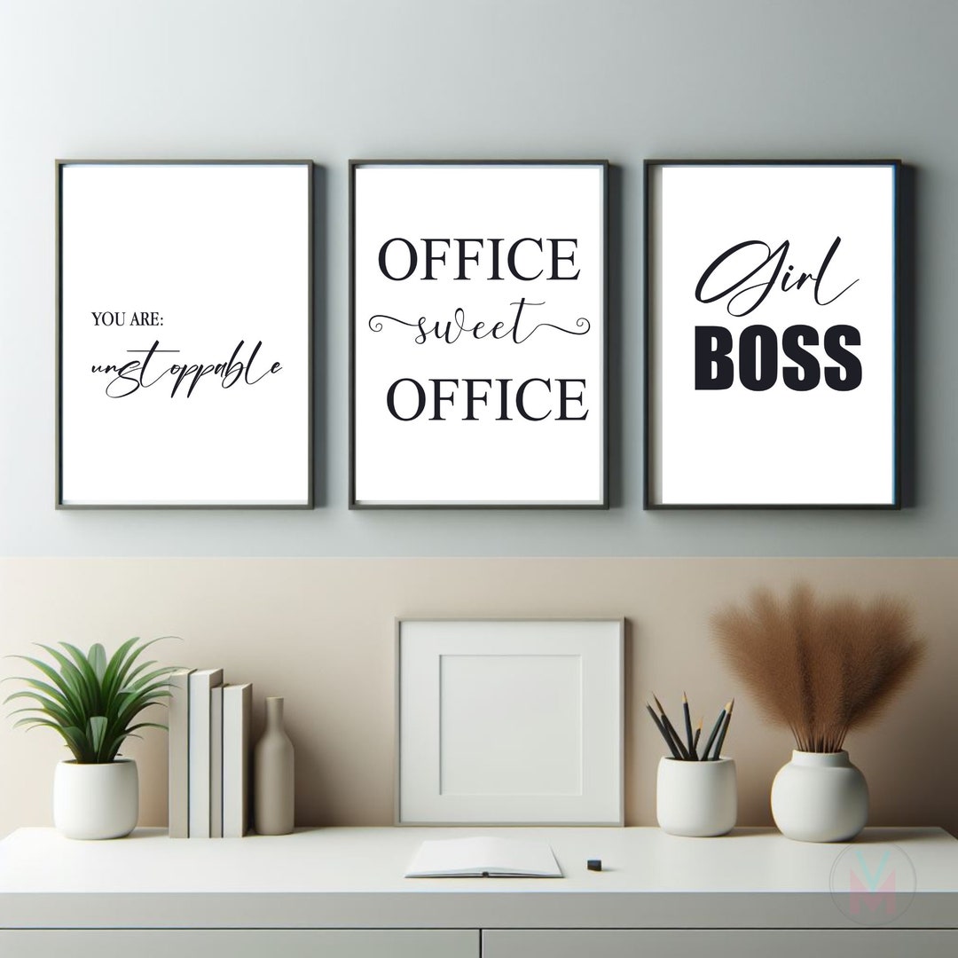Set 3 Girl Boss Poster, Inspirational Wall Art, Printable Decor-office ...
