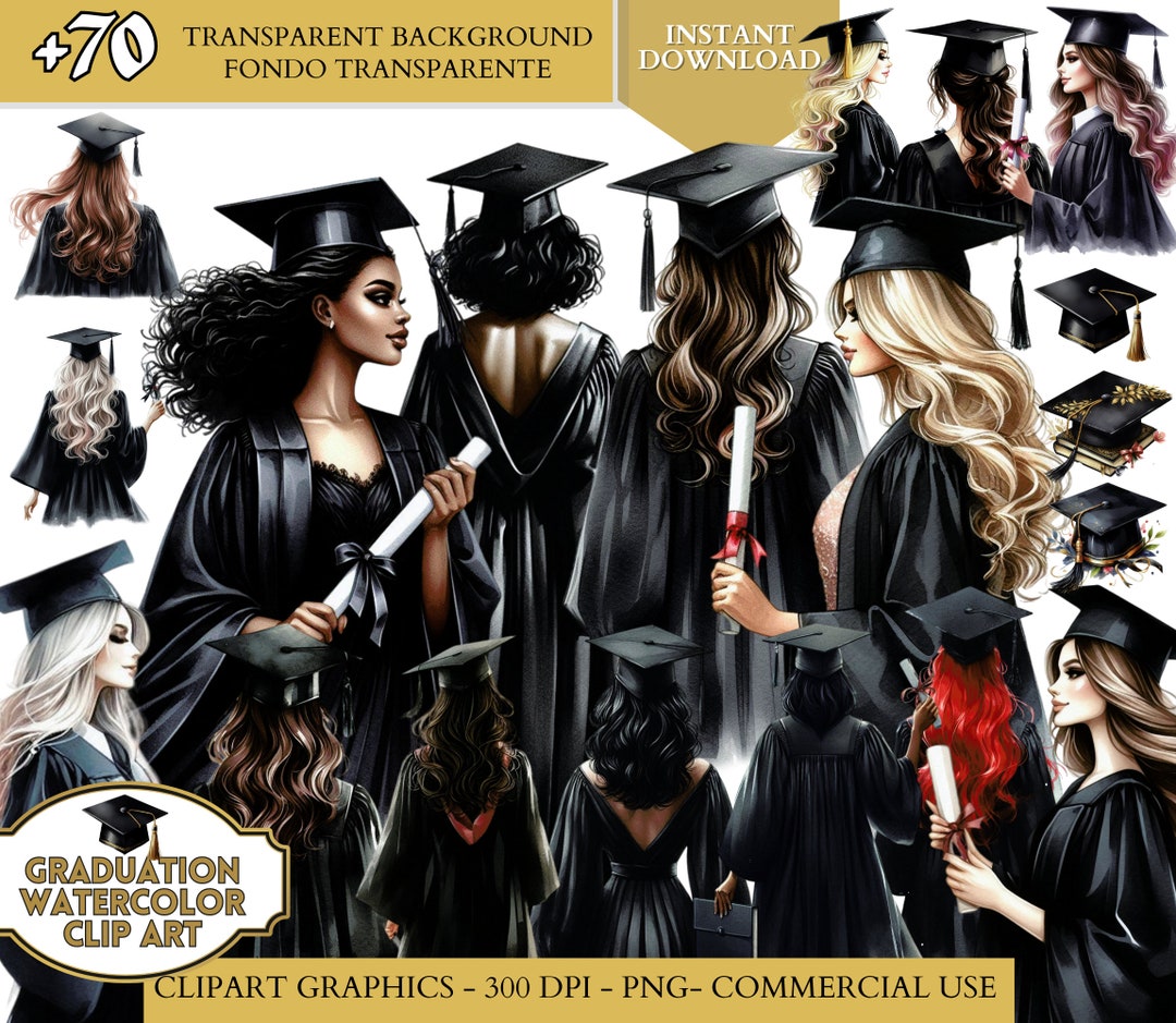 Watercolor Graduation Png, Graduation Cap, Graduation Clipart ...