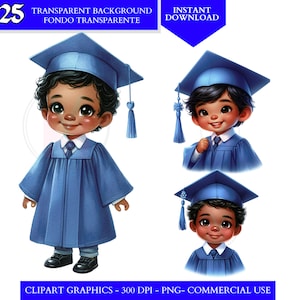 Graduation Cap Kids Clipart, Graduation Blue PNG, Educational Clipart ...